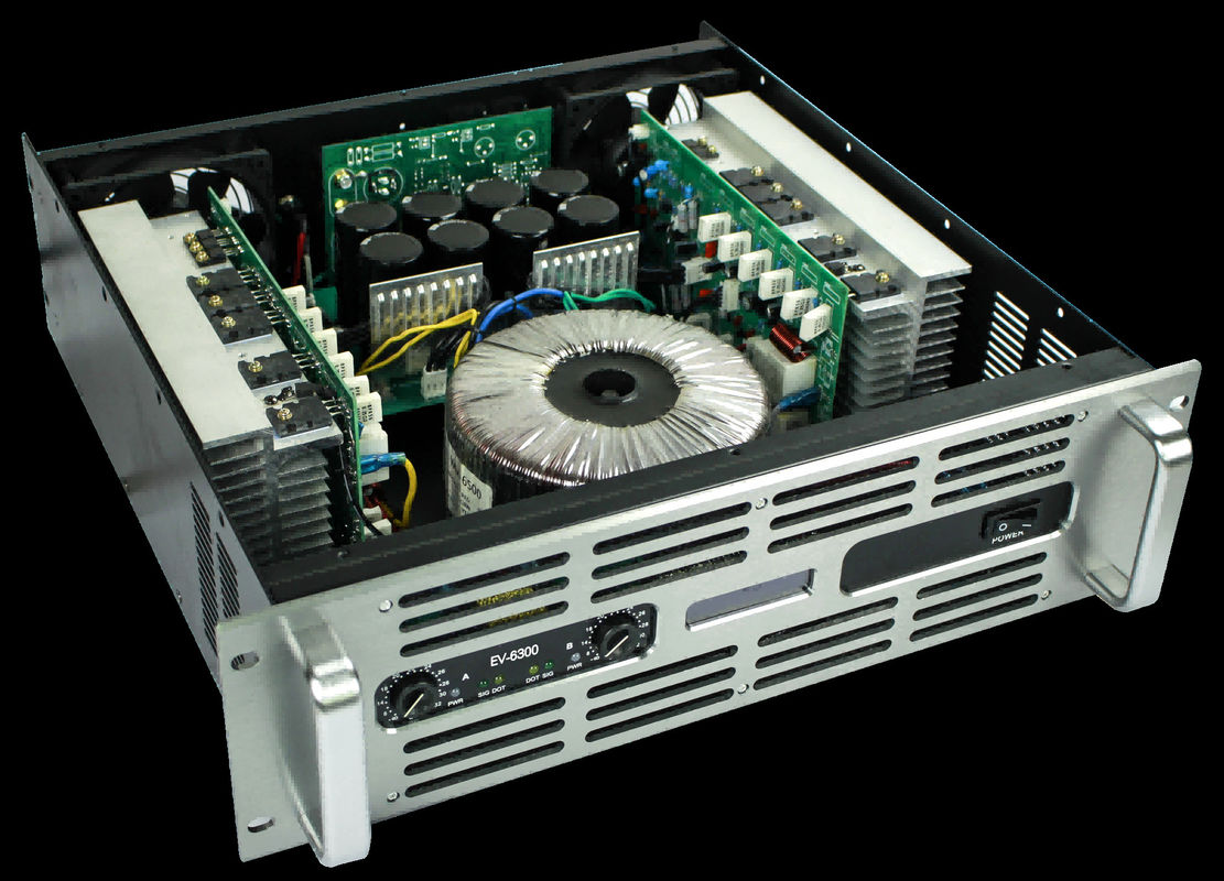 EV-6300 2 X 450W Pro Power Amplifier Class AB Cooling In Two DC Fans