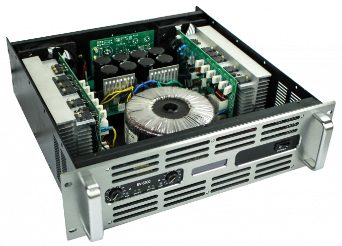 EV-6300 2 X 450W Pro Power Amplifier Class AB Cooling In Two DC Fans