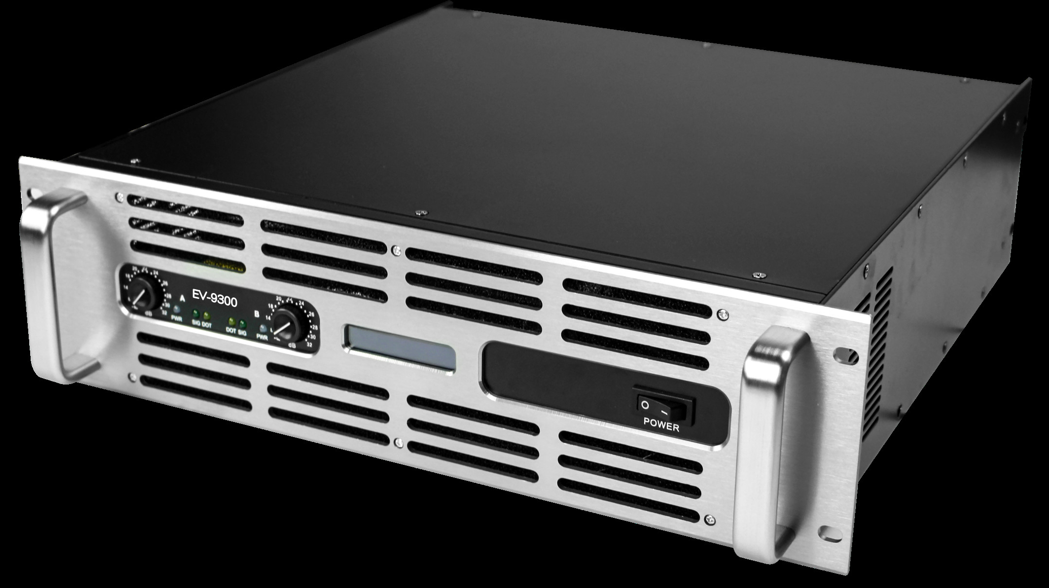 EV 9300 Power Amplifier / Black Power Amplifier Class AB With Two DC Fans